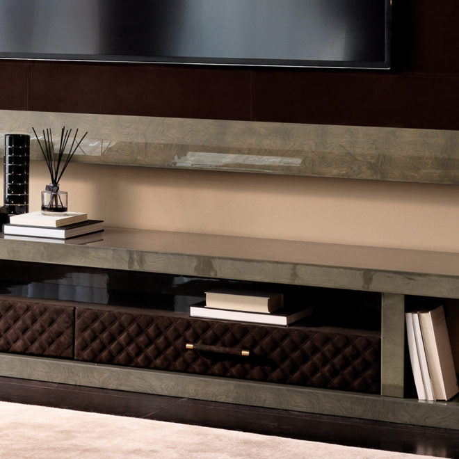 Italian Designer Media Unit With TV Wall Frame - Juliettes Interiors