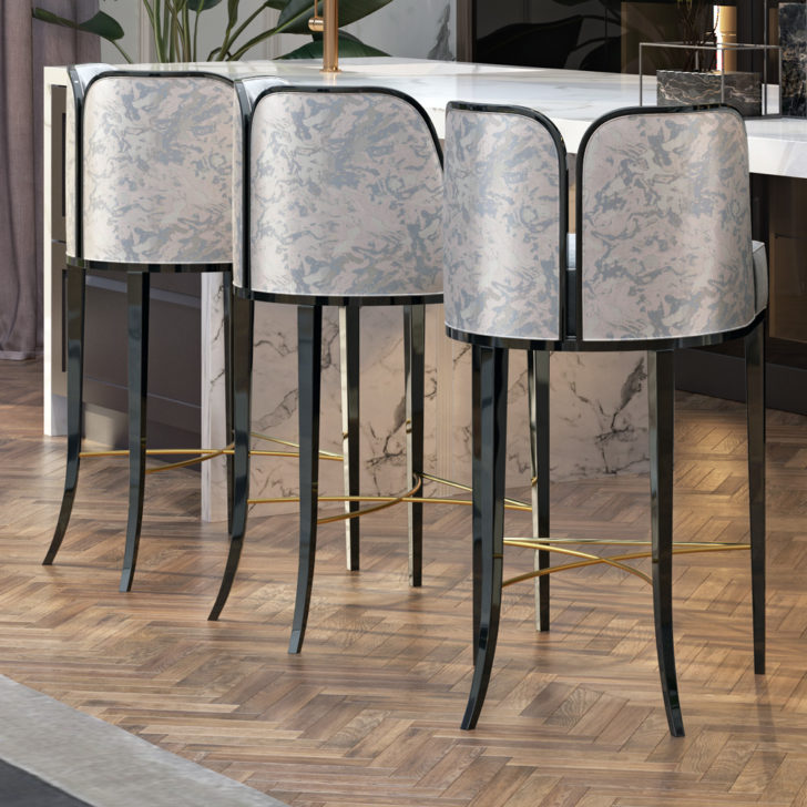 Art Deco Inspired Luxury Bar Stool - Juliettes Interiors