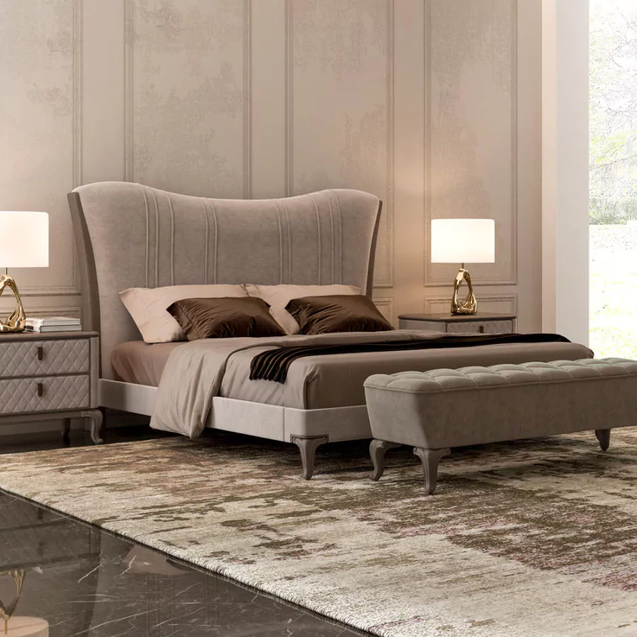 High End Italian Designer Upholstered Bed - Juliettes Interiors