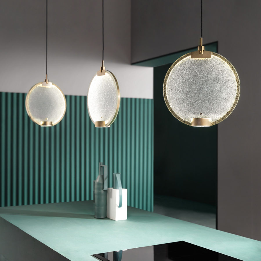 Modern Round Coloured Glass Diffuser Pendant Set - Juliettes Interiors