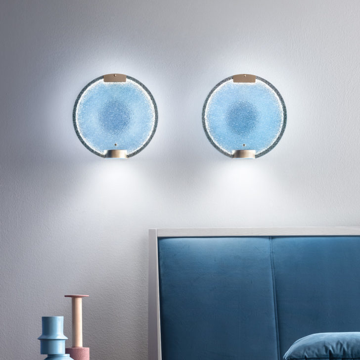 Modern Round Coloured Glass Diffuser Wall Light - Juliettes Interiors