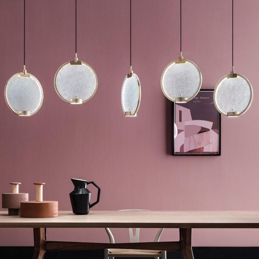 Modern Round Glass Diffuser Set Of 5 Pendants - Juliettes Interiors