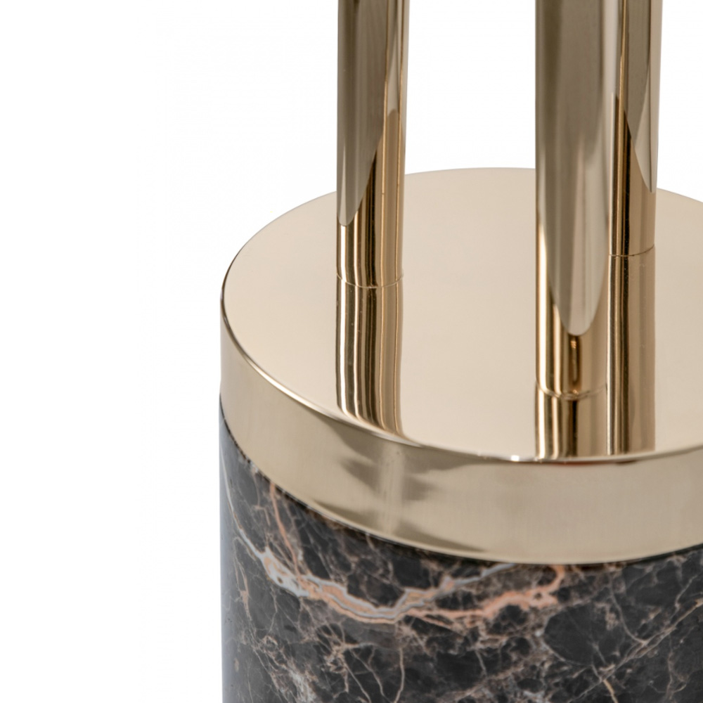 Contemporary Designer Emperador Marble Floor Lamp - Juliettes Interiors
