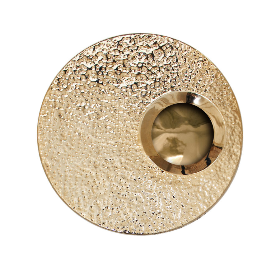 Discover the Luxury Gold Plated Hammered Disc Wall Light