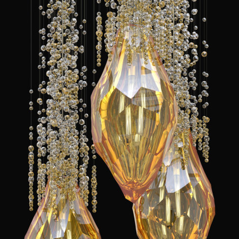 Exclusive Amber Crystal Ceiling Light - Juliettes Interiors