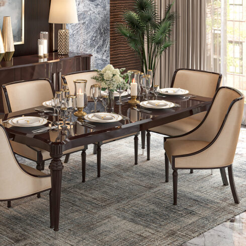 Luxury Exclusive Dining Table And Chairs Set - Juliettes Interiors