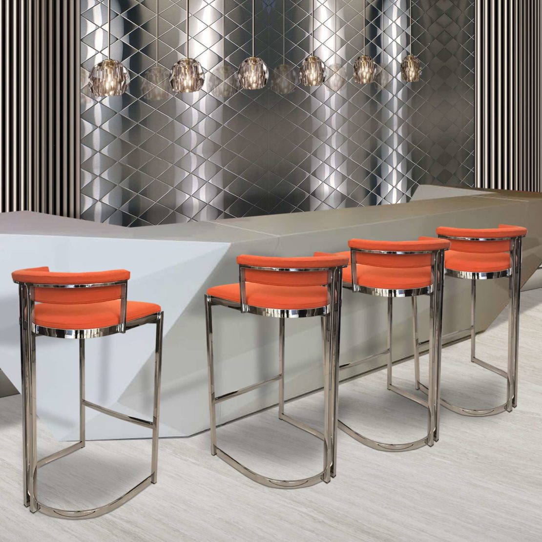 High End Designer Bar Table And Bar Chairs Set - Juliettes Interiors