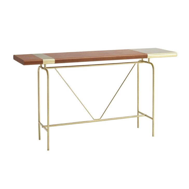 Modern Leather Console Table - Juliettes Interiors