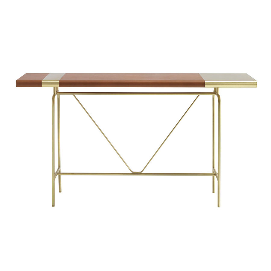 Modern Leather Console Table - Juliettes Interiors