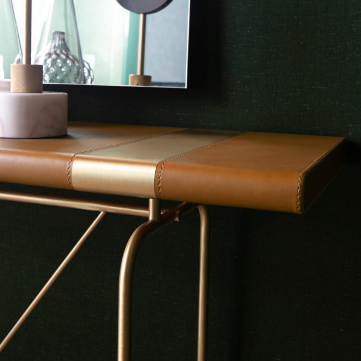 Modern Leather Console Table - Juliettes Interiors