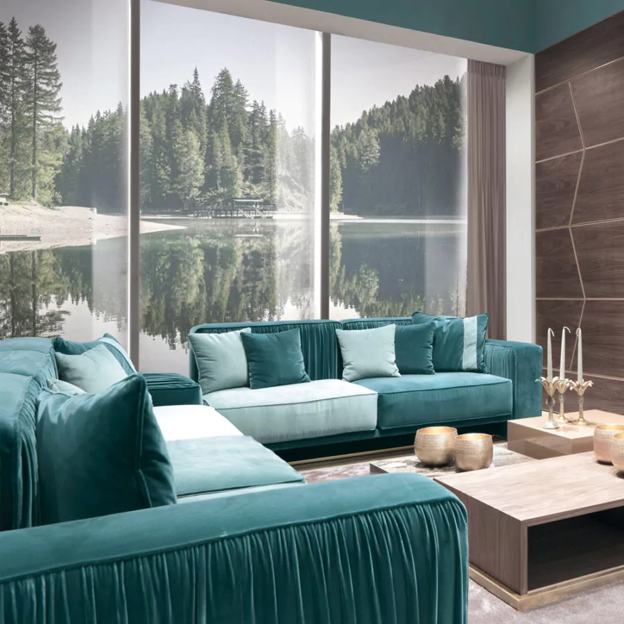 Large Contemporary Pleated Corner Sofa - Juliettes Interiors