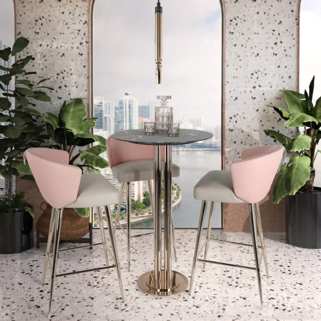 Elevate Your Space with a Round Marble Bar Table