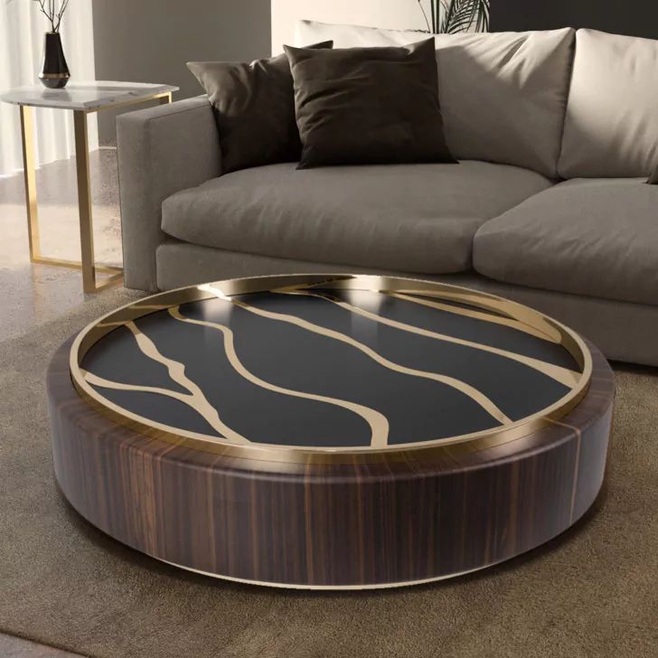 Modern Patterned Low Coffee Table - Juliettes Interiors
