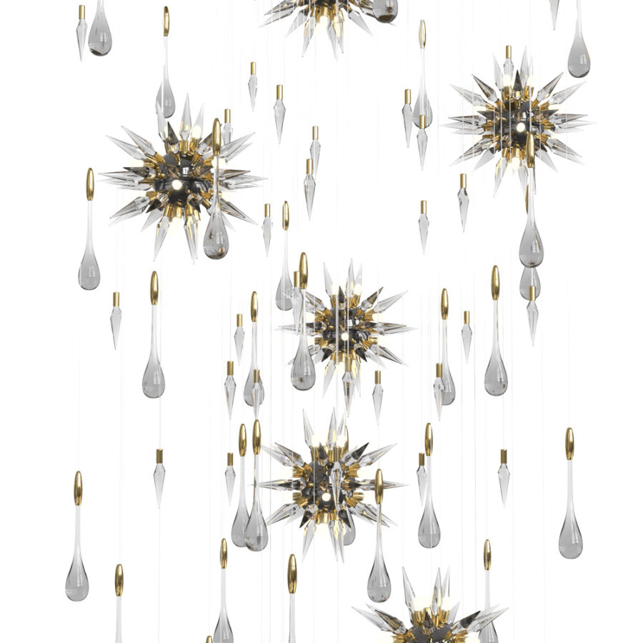 Modern Burst Stairwell Chandelier - Juliettes Interiors
