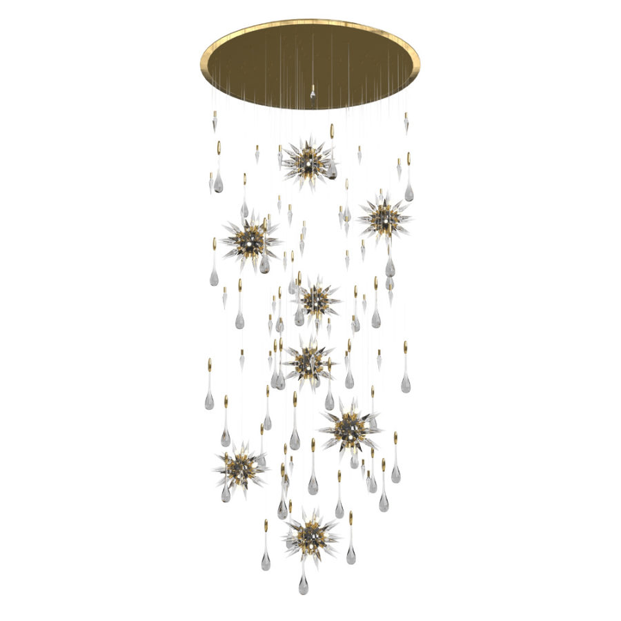 Modern Burst Stairwell Chandelier - Juliettes Interiors