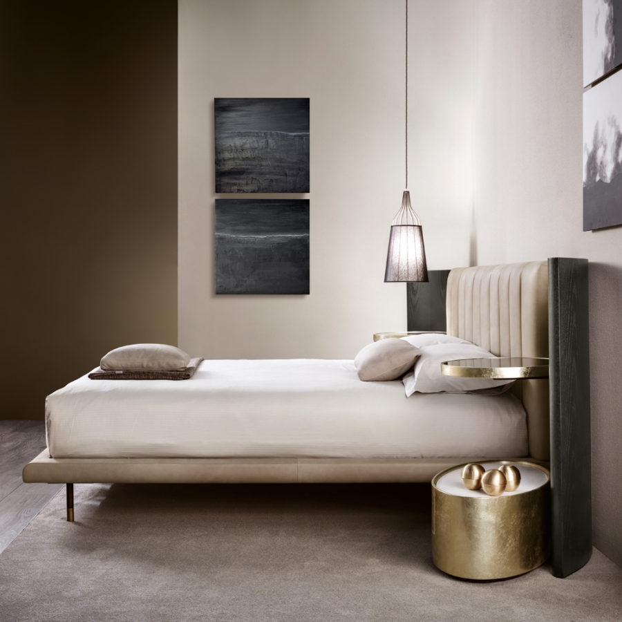 Contemporary Bed With Extended Headboard - Juliettes Interiors