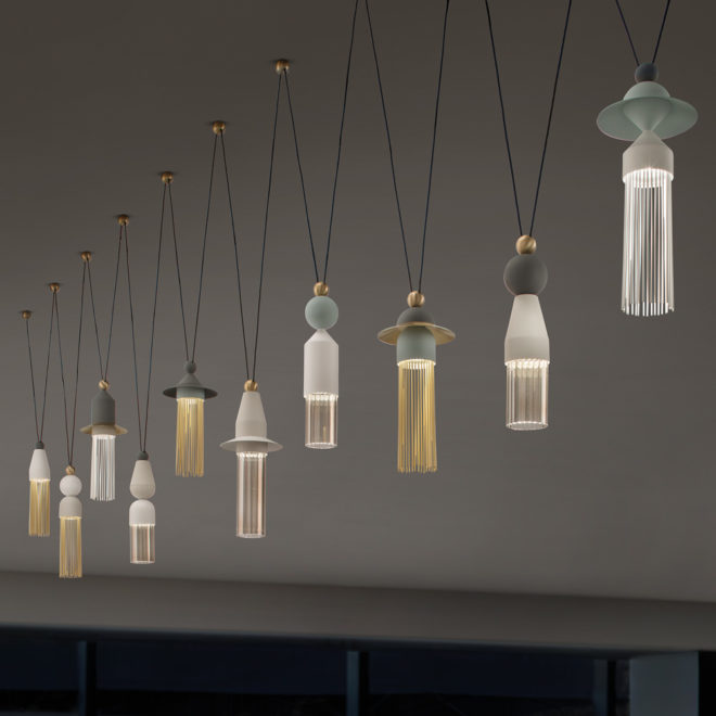 Contemporary Coloured LED Pendant Light Cluster - Juliettes Interiors