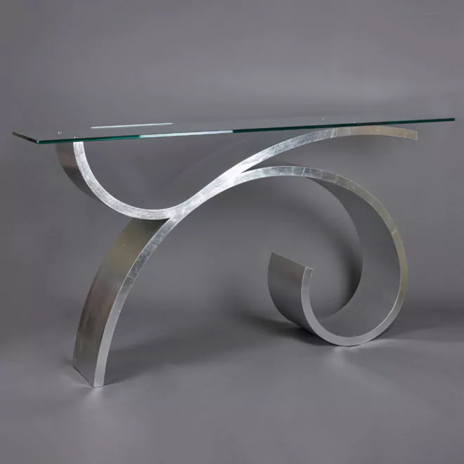 Exclusive Silver Leaf Console Table - Juliettes Interiors