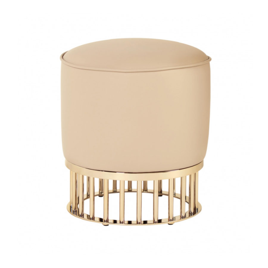 Modern Leather Footstool - Juliettes Interiors