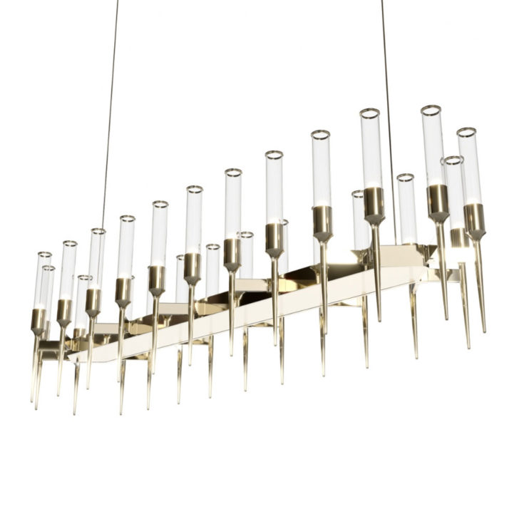 Contemporary Snooker Glass Flute Chandelier - Juliettes Interiors
