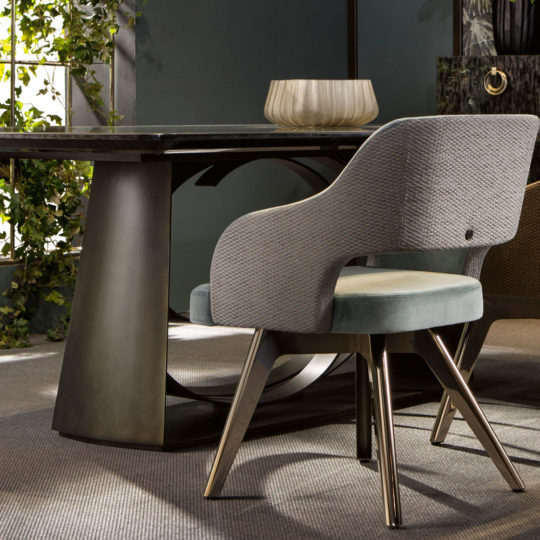 Large Modern Bronze Dining Table - Juliettes Interiors