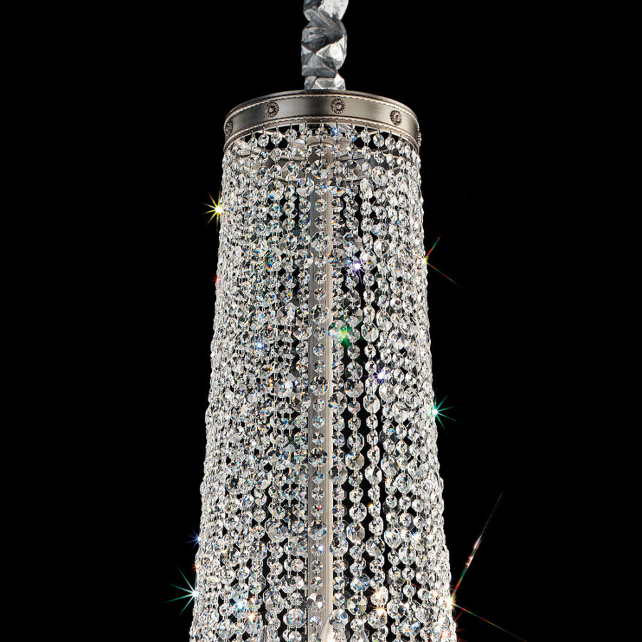 Dazzling Classic Antiqued Chrome Crystal Chandelier