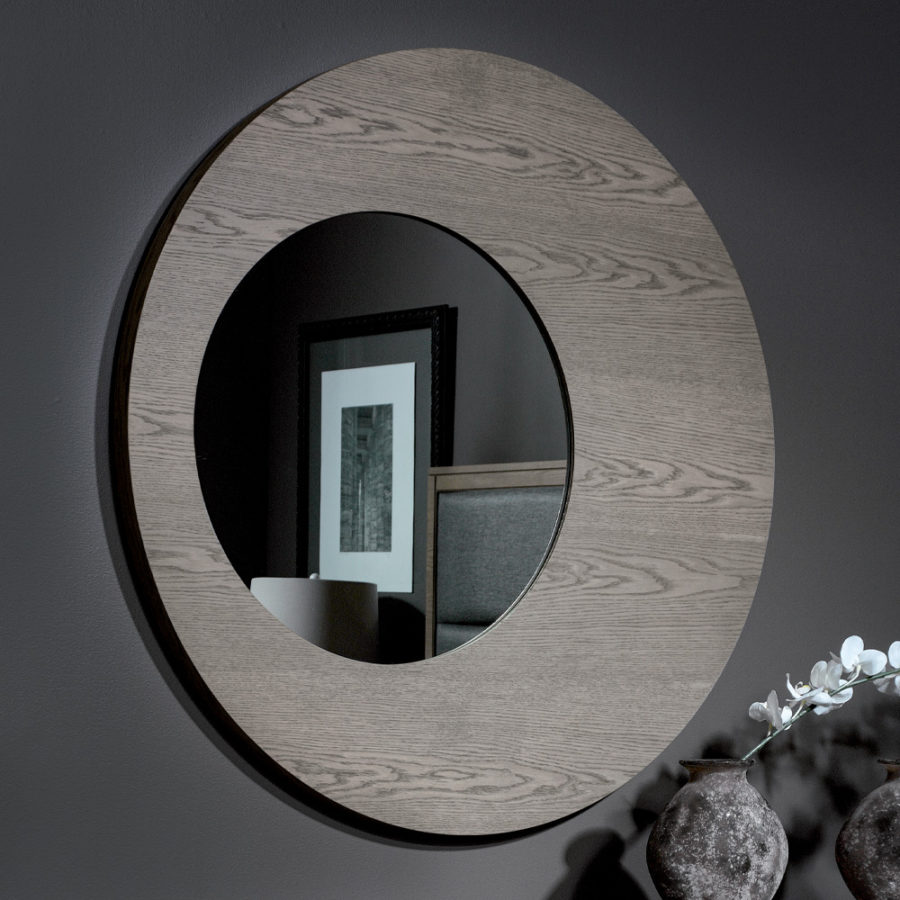 Contemporary Oak Veneer Mirror - Juliettes Interiors