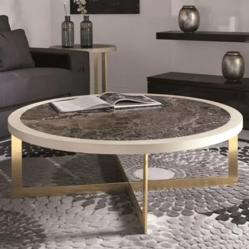 Contemporary Round Marble Top Coffee Table - Juliettes Interiors