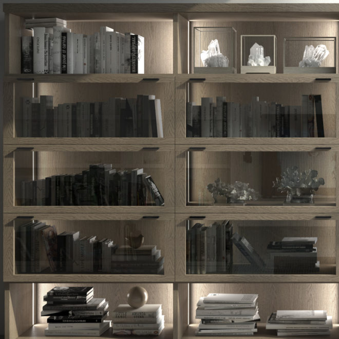Modern Elegant Wooden Bookcase - Juliettes Interiors