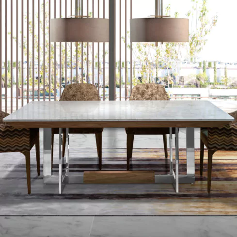 Modern Marble Top Dining Table - Juliettes Interiors