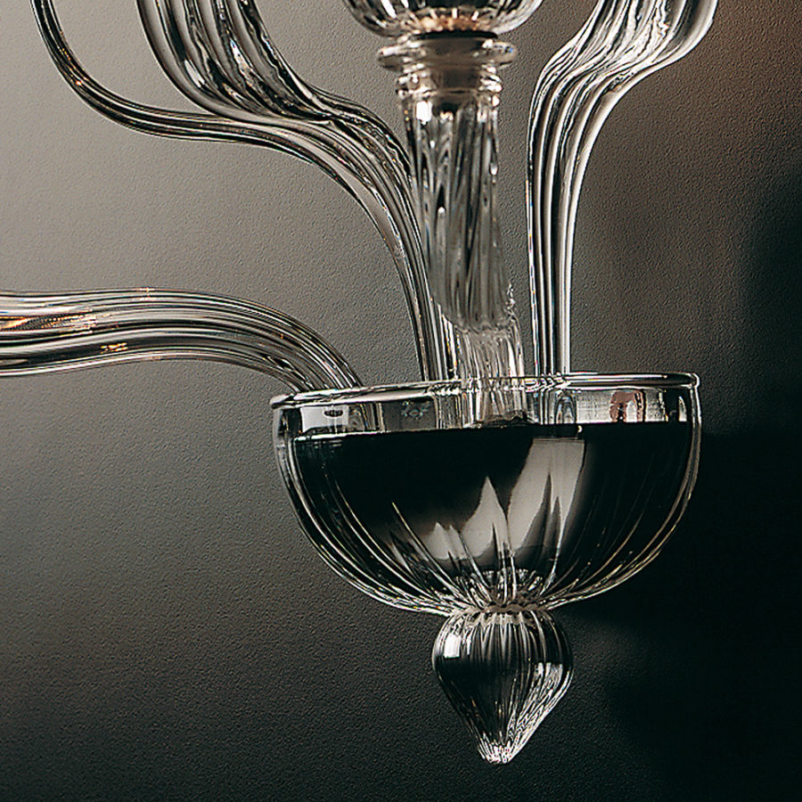 Classic Clear Glass Ribbed Detail Wall Light - Juliettes Interiors