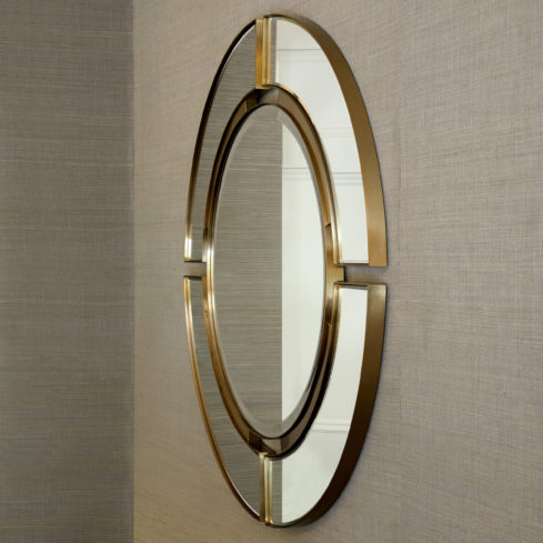 Modern Designer Round Mirror: Elegant Contemporary Wall Decor
