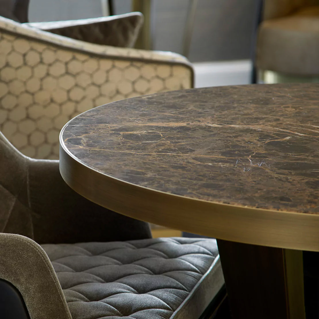 Small Modern Round Marble Dining Table - Juliettes Interiors