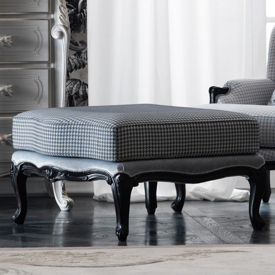 Classic Louis Style Armchair And Footstool - Juliettes Interiors