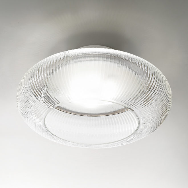 Contemporary Ribbed Glass Ceiling Light - Juliettes Interiors
