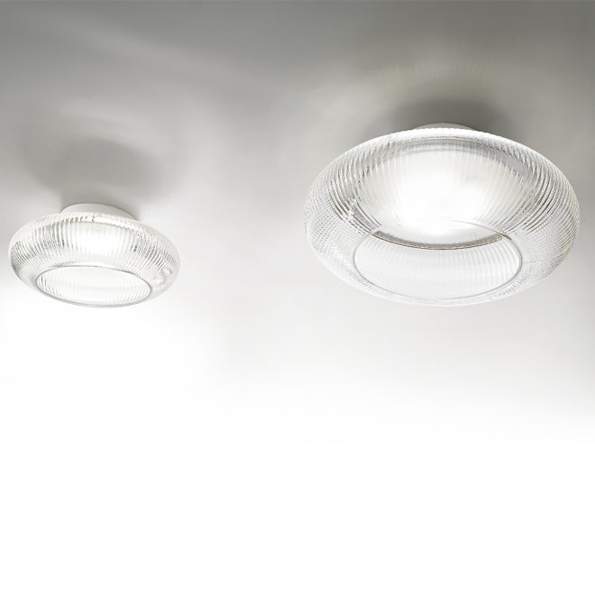 Contemporary Ribbed Glass Ceiling Light - Juliettes Interiors