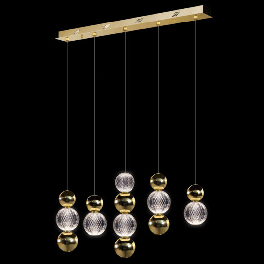 Luxury Gold LED Pendant Light Bar - Juliettes Interiors