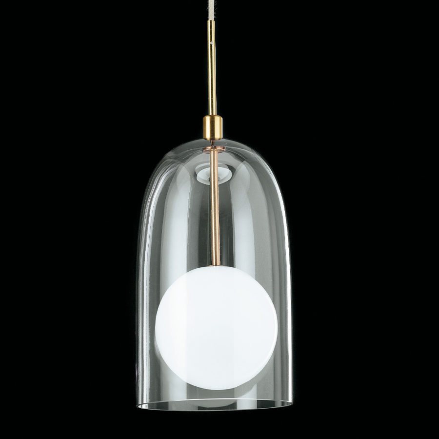 Contemporary Long Glass Dome Pendant Light - Juliettes Interiors