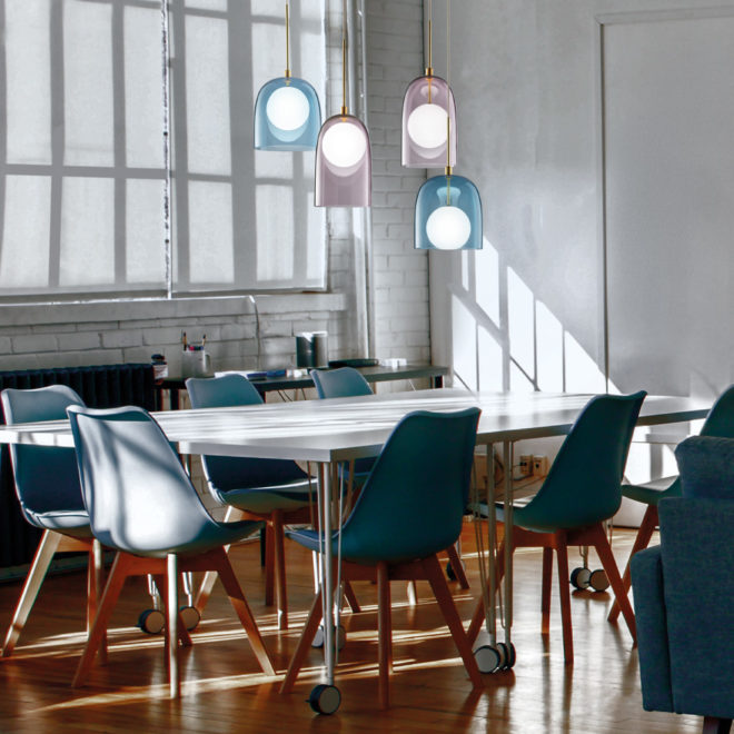 Contemporary Long Glass Dome Pendant Light - Juliettes Interiors
