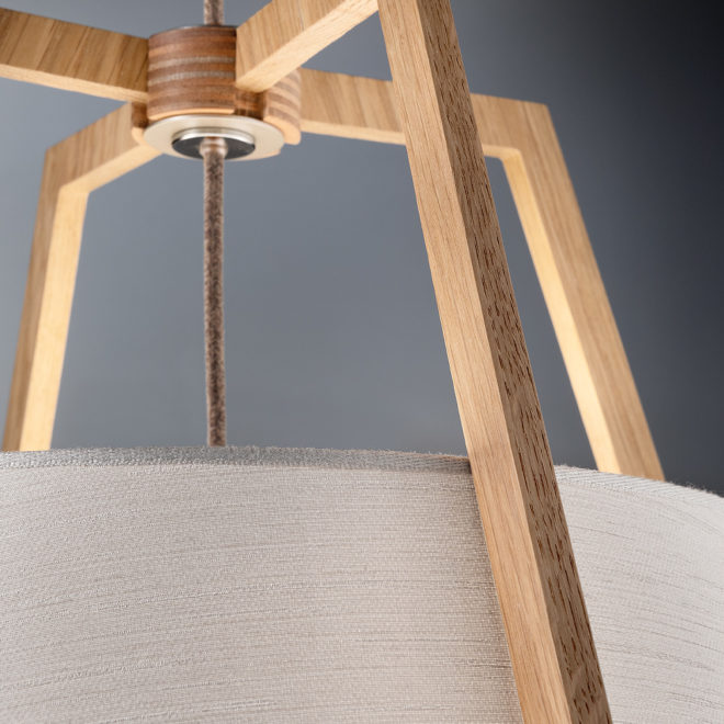 Modern Oak Frame Pendant Light - Juliettes Interiors