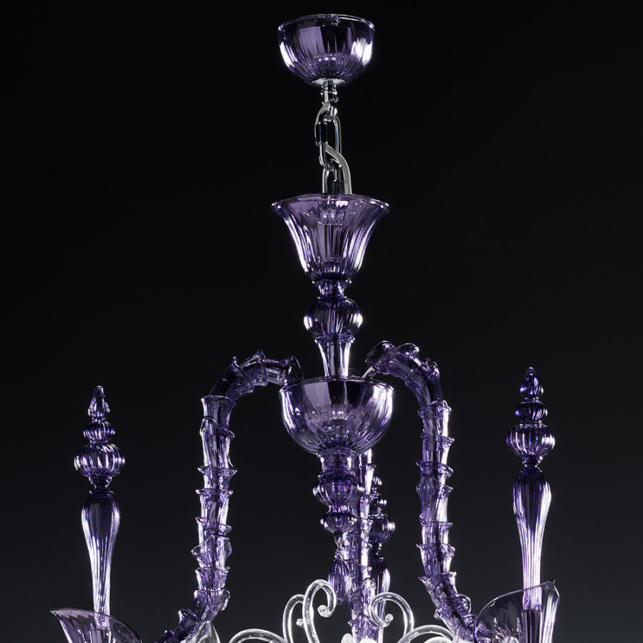 Classic Ornate Purple Glass Chandelier - Juliettes Interiors