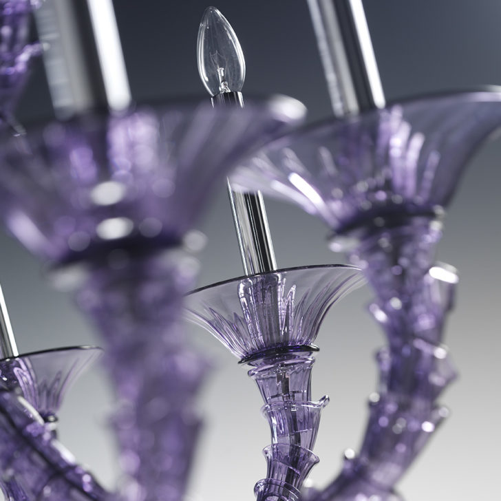 Classic Ornate Purple Glass Chandelier - Juliettes Interiors