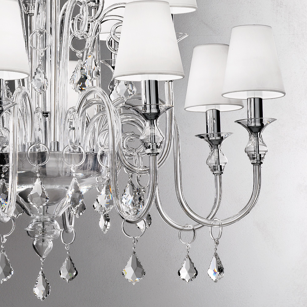 Traditional Chandelier With Crystal Drops - Juliettes Interiors