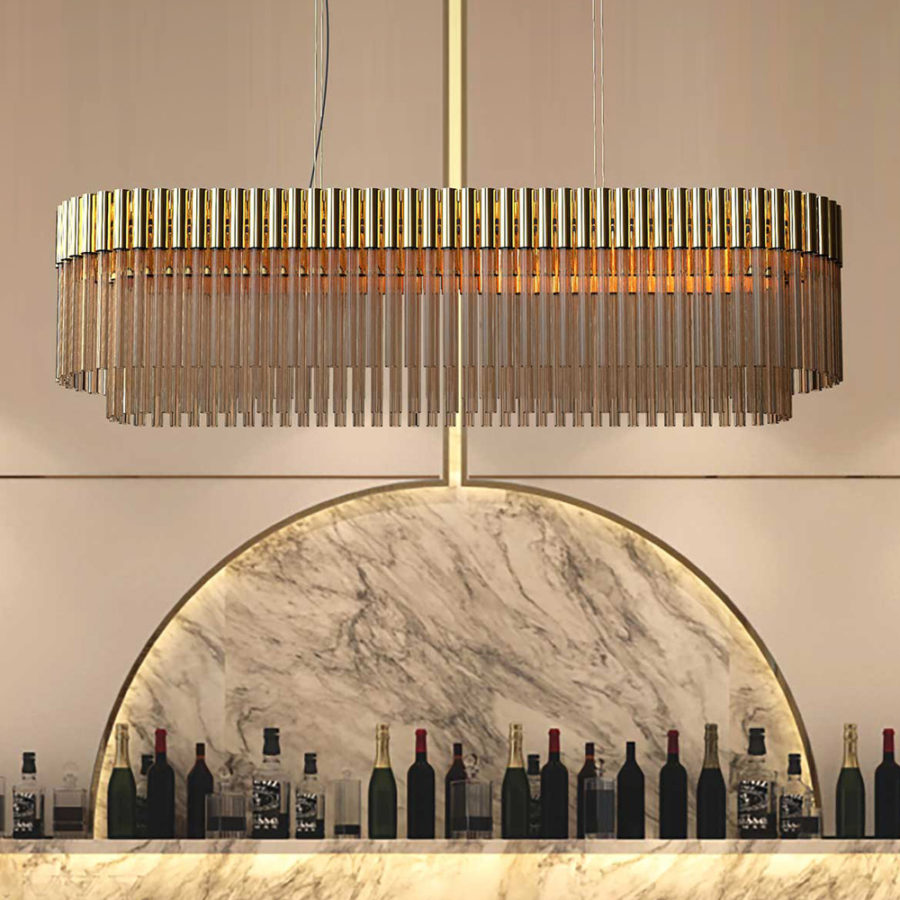High End Modern Oval Chandelier - Juliettes Interiors