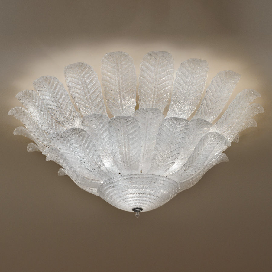 Large Double Tier Glass Leaf Ceiling Light - Juliettes Interiors