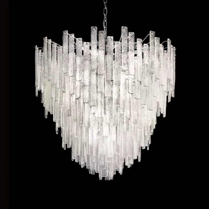 Large Modern Glass Chandelier - Juliettes Interiors