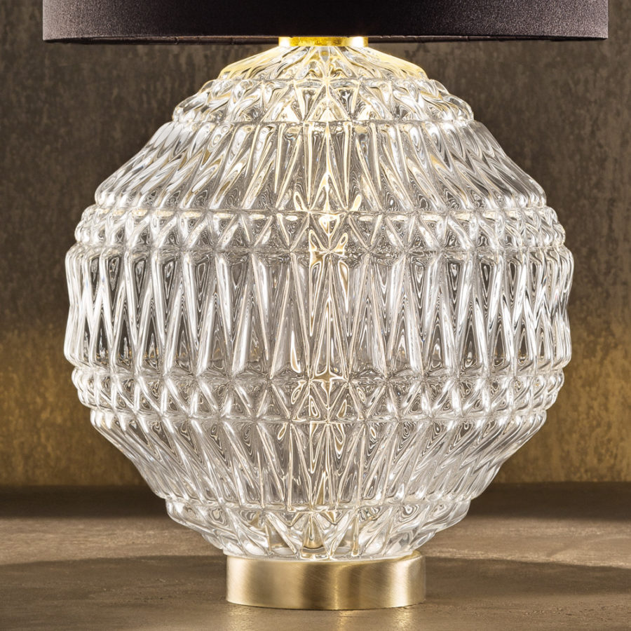 Round Murano Glass Table Lamp With Shade - Juliettes Interiors
