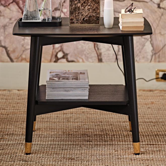 Contemporary Mocha Ash Bedside Table - Juliettes Interiors