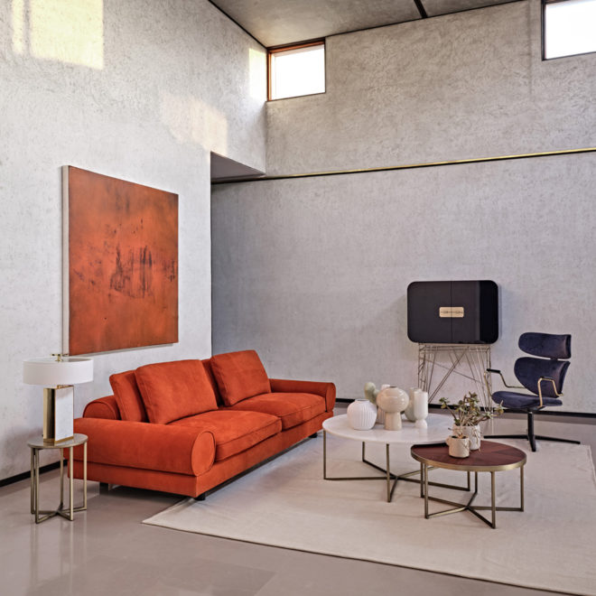 Contemporary Retro Inspired Leather Sofa - Juliettes Interiors