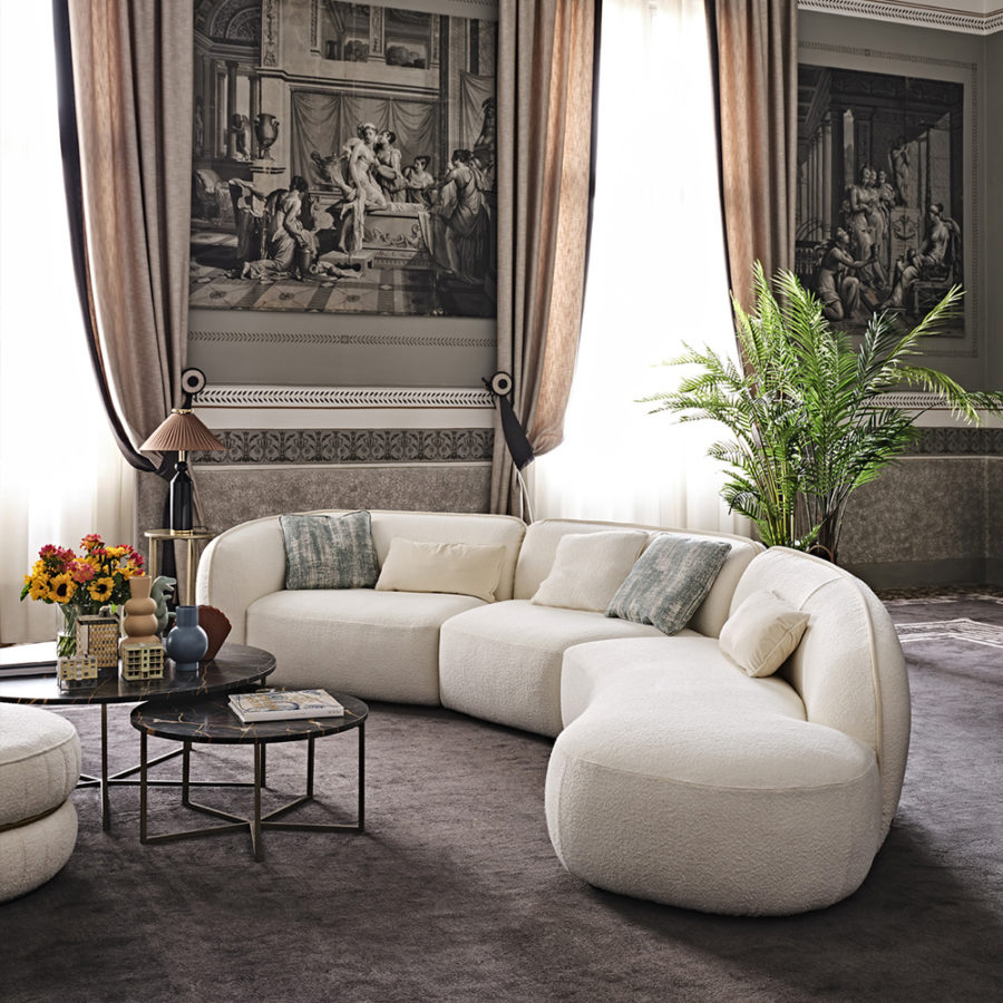 Modern Chaise Style Bouclé Modular Sofa - Juliettes Interiors